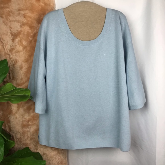 J. Crew | Tops | Jcrew Bell Sleeve Baby Blue Knit Top | Poshmark